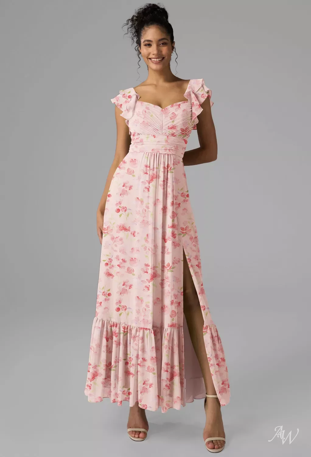 AW Rory Dress, Chiffon Ankle Length Sweetheart Neckline Bridesmaid ...