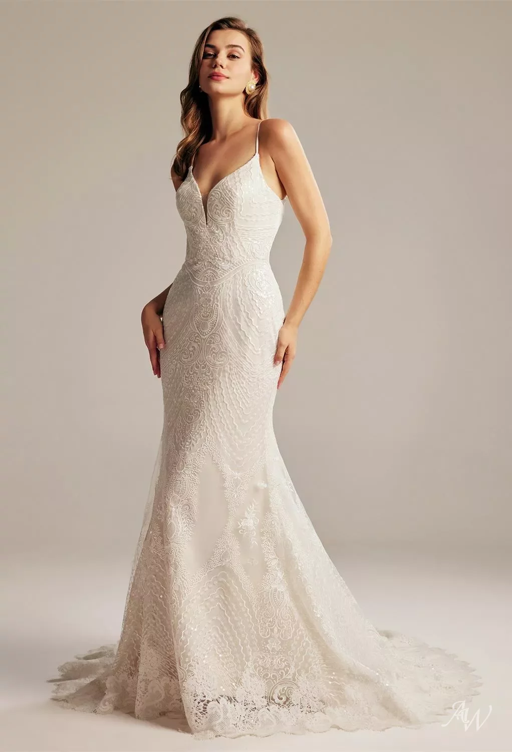 AW Ena Wedding Dress, Tulle Floor Length Sweetheart Neckline Wedding ...