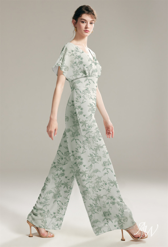 AW Talia Jumpsuit, Verdant Wilds Floral Bridesmaid Dress | AW Bridal