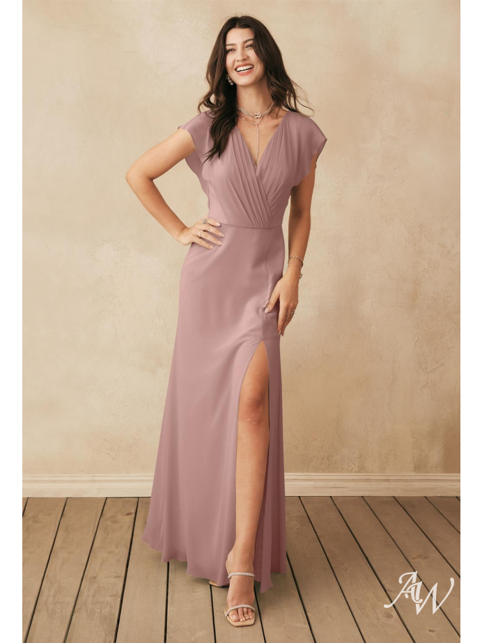 AW Kathy Dress, Dusty Rose Long Bridesmaid Dresses, 99.99 - A.W. Bridal