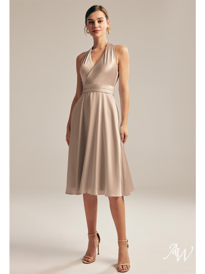 AW Mercy Dress, Taupe Short Bridesmaid Dresses, 89.99 | AW Bridal