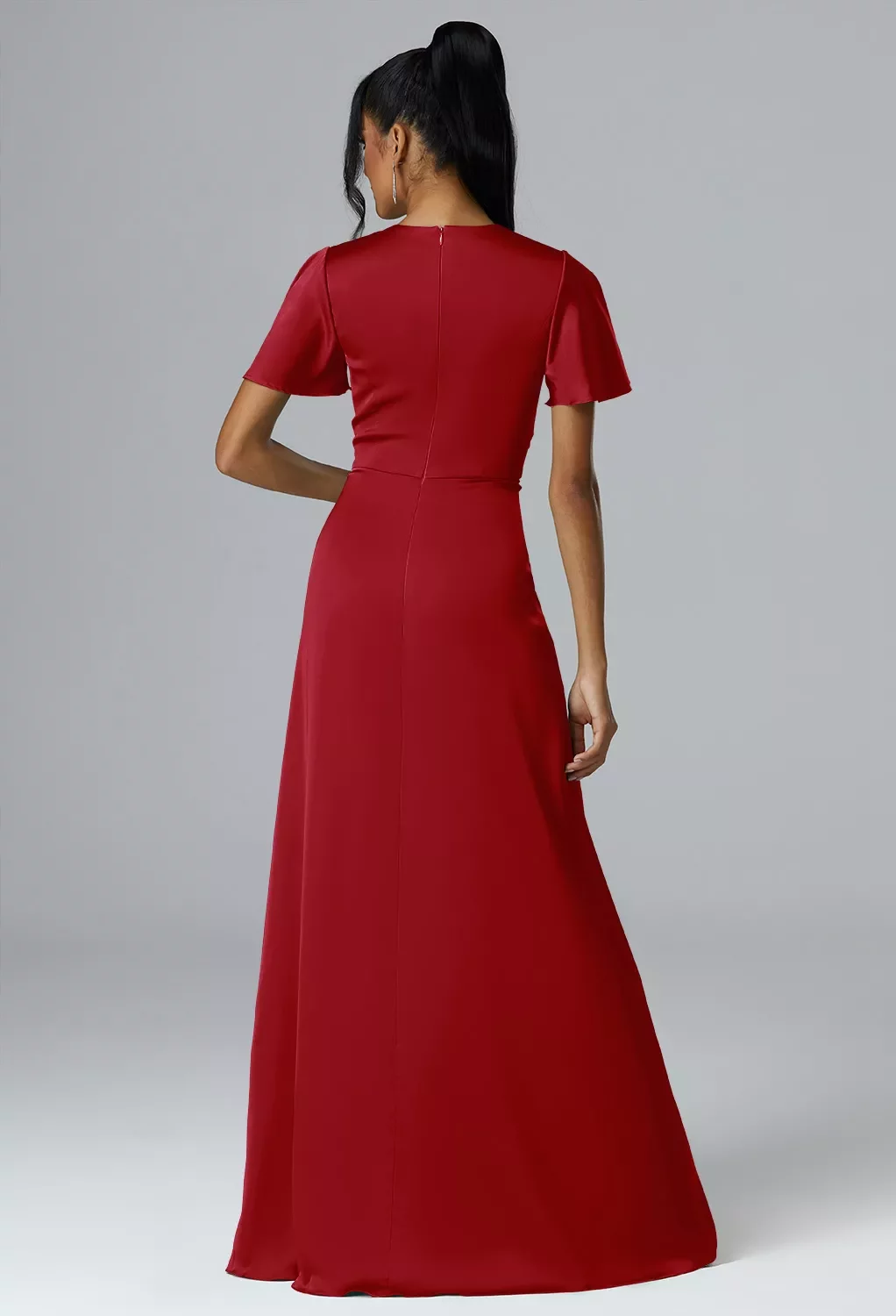 AW Asa Dress, Sage Green Crystal Satin Satin Charmeuse Tea Length ...