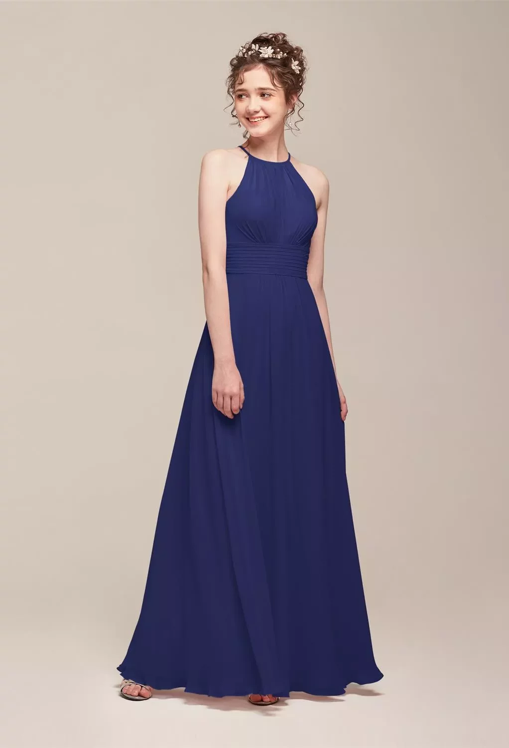 AW Aphrodite Dress, Dark Emerald Chiffon Floor Length V-Neck Bridesmaid ...