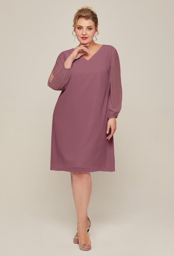 AW Rowan Dress, Rose Pink Chiffon Satin Charmeuse Ankle Length Square ...