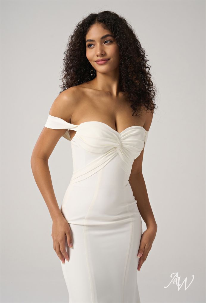 AW Twister Wedding Dress, Satin Floor Length Sweetheart Neckline ...