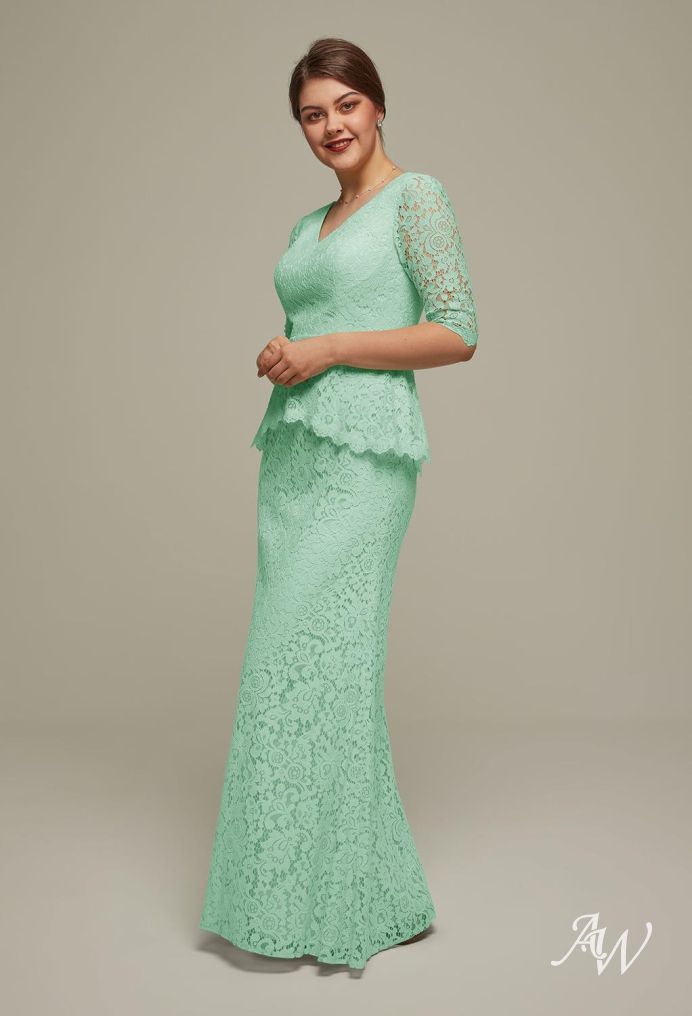 AW Duke Dress, Floor Length V-Neck Mother of the Bride Dresses | AW.Bridal