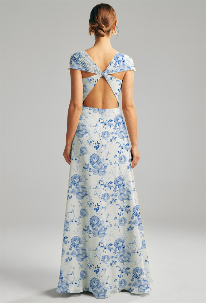 AW Denise Dress, Verdant Wilds Chiffon Ankle Length Sweetheart Neckline ...