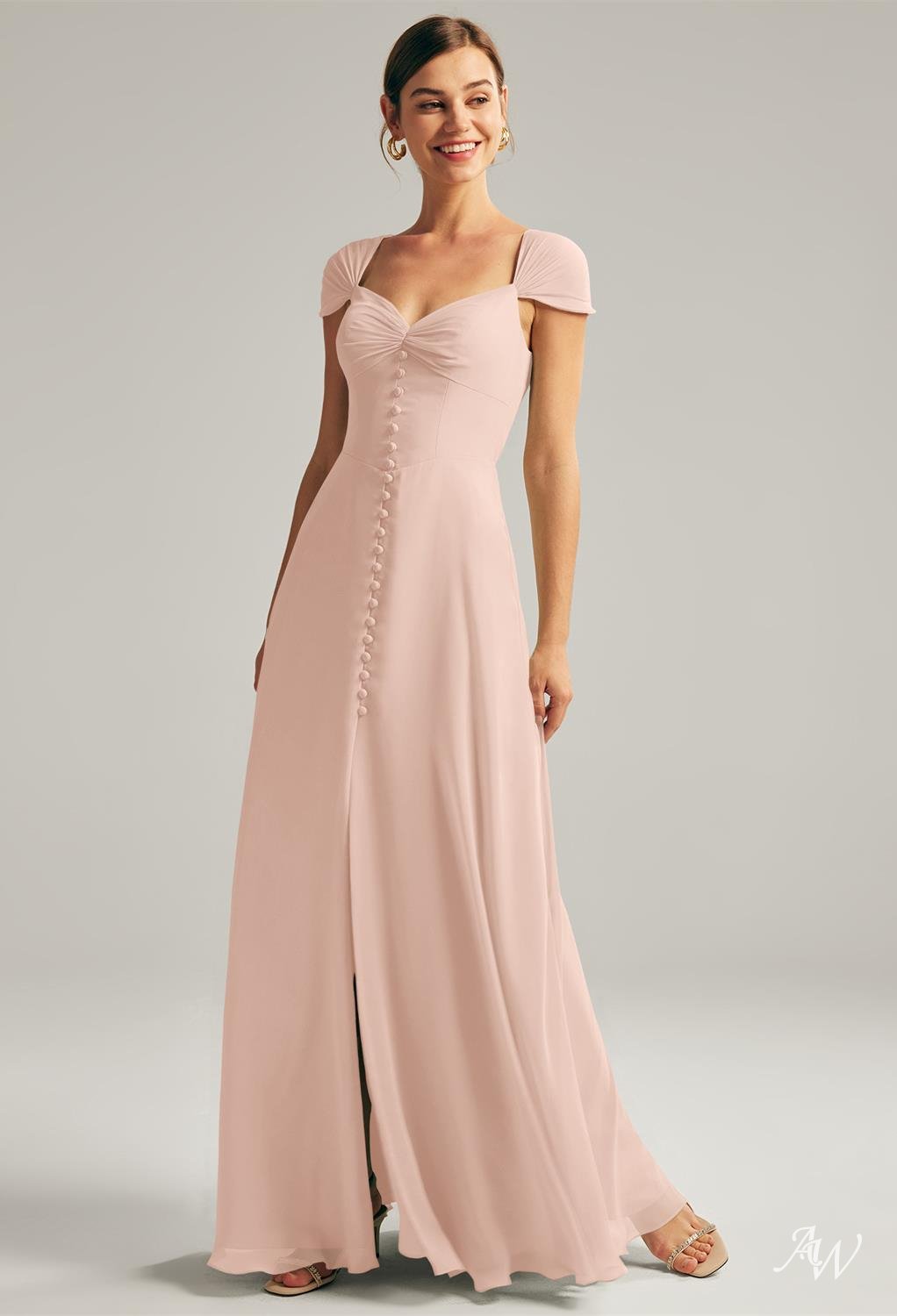 AW Cathryn Dress, Verdant Wilds Chiffon Floor Length Sweetheart ...