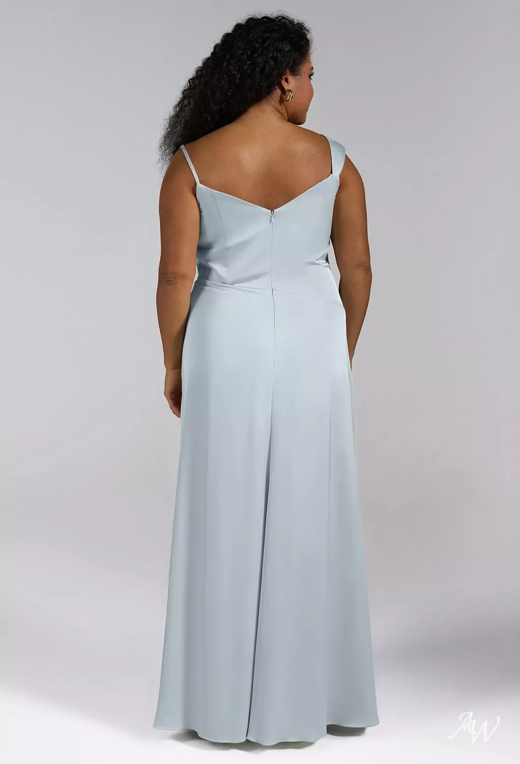 AW Meggie Dress, Baby Blue Crystal Satin Satin Charmeuse Stretch Satin ...