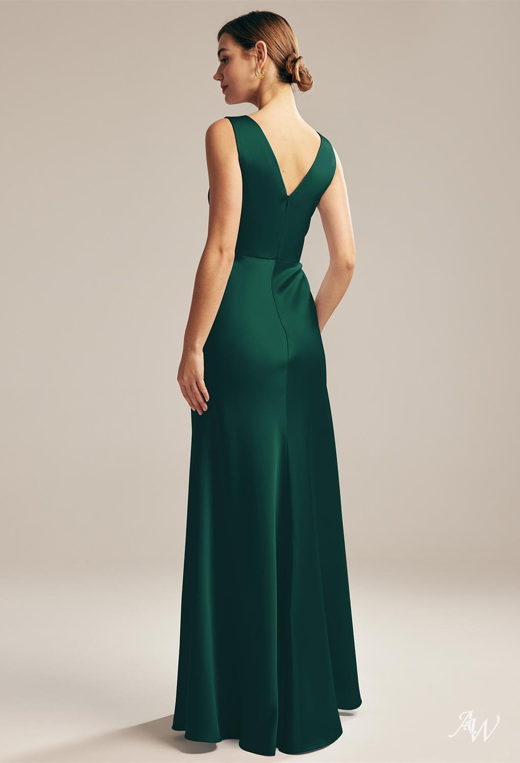 AW Maura Dress, Blushing Peonies Crystal Satin Satin Charmeuse Floor ...