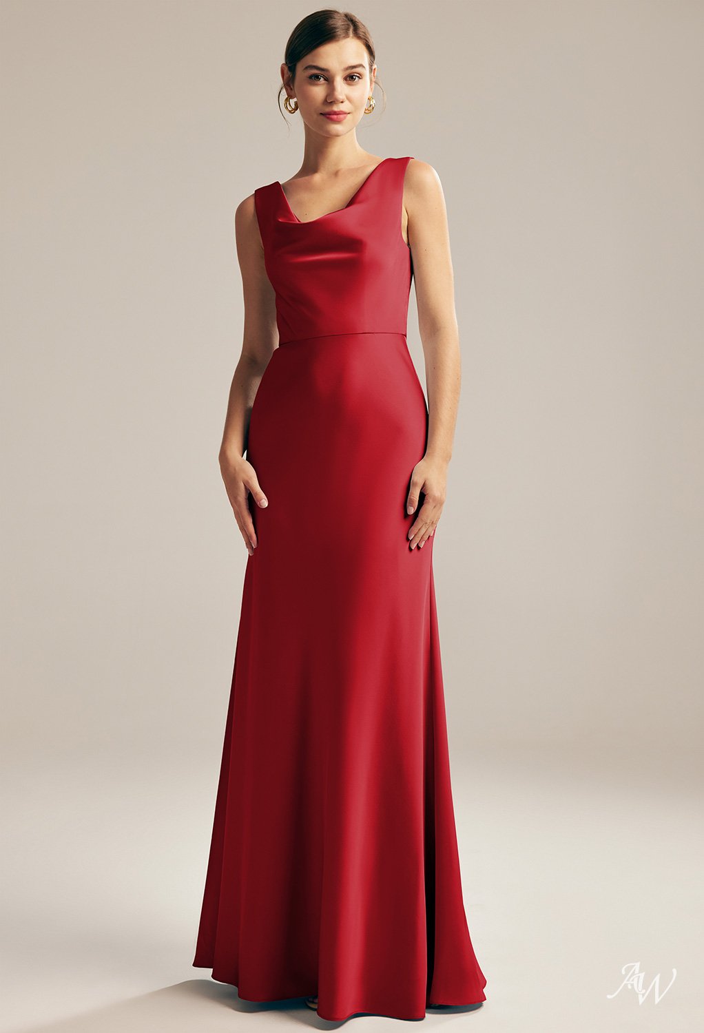 AW Maura Dress, Blushing Peonies Crystal Satin Satin Charmeuse Floor ...
