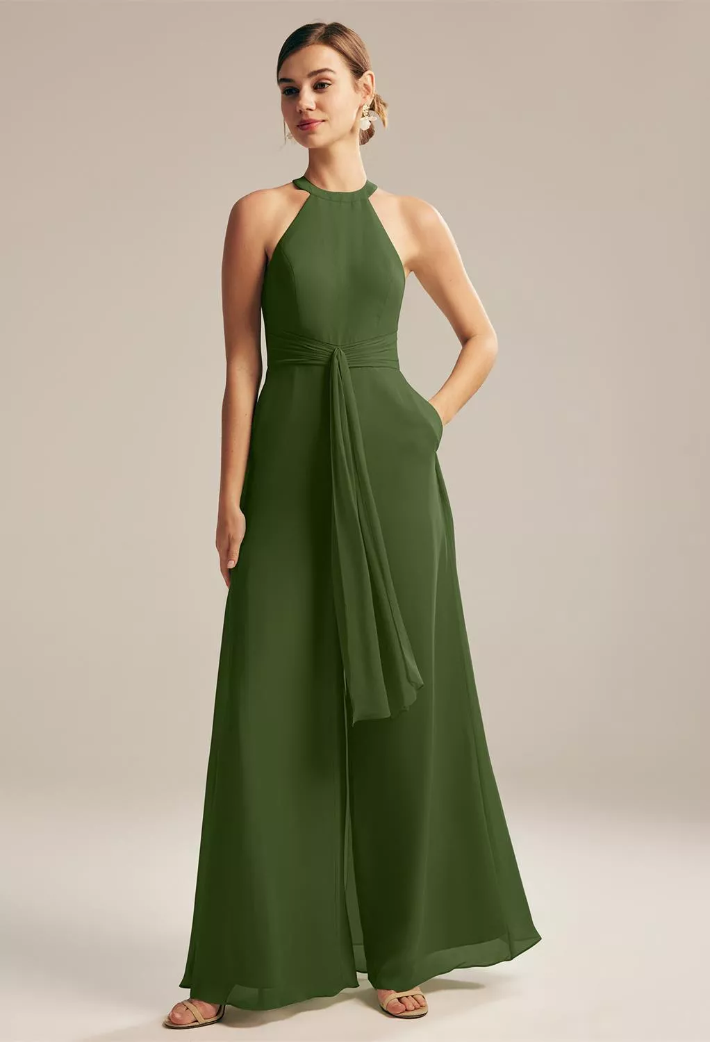 AW Arabella Dress, Dark Navy Chiffon Floor Length Sweetheart Neckline ...