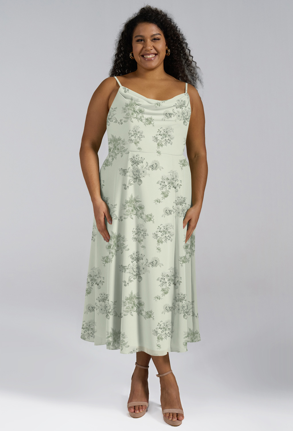 AW Flossie Jumpsuit, Verdant Wilds Chiffon Floor Length V-Neck ...