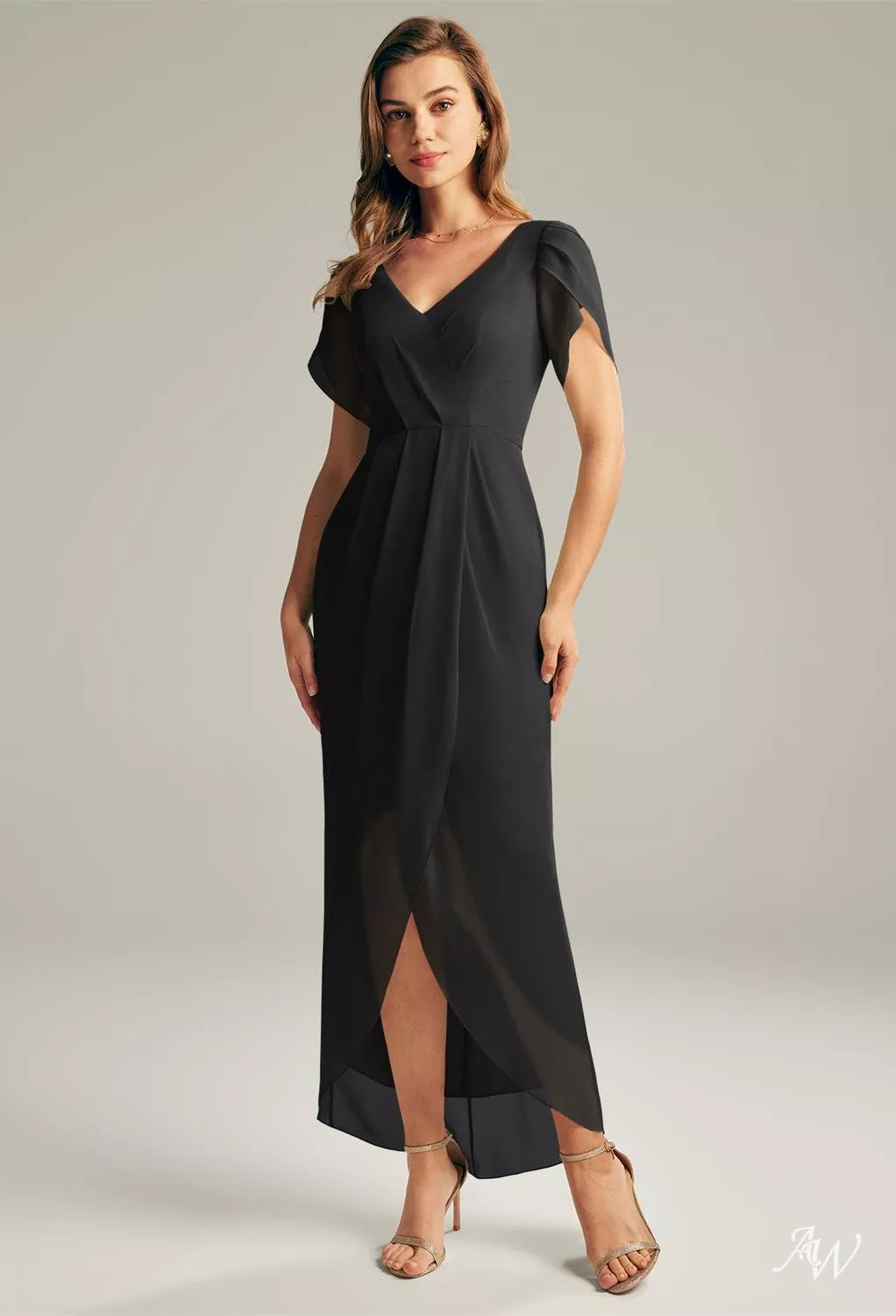 AW Osage Dress, Sage Green Chiffon Hi Lo V-Neck Bridesmaid Dresses | AW ...