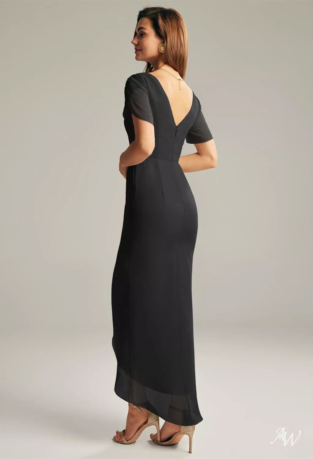 AW Osage Dress, Sage Green Chiffon Hi Lo V-Neck Bridesmaid Dresses | AW ...