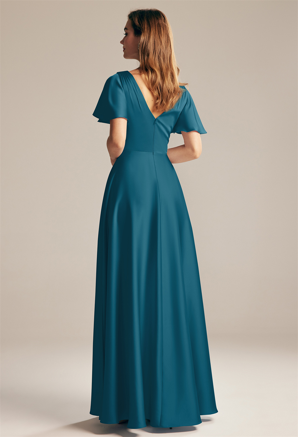 AW Largo Dress, Blushing Peonies Crystal Satin Satin Charmeuse Floor ...