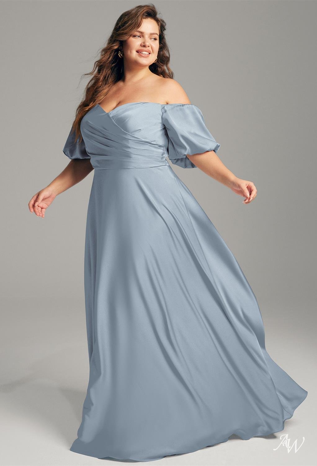 AW Dey Dress, Hunter Green Crystal Satin Satin Charmeuse Floor Length ...