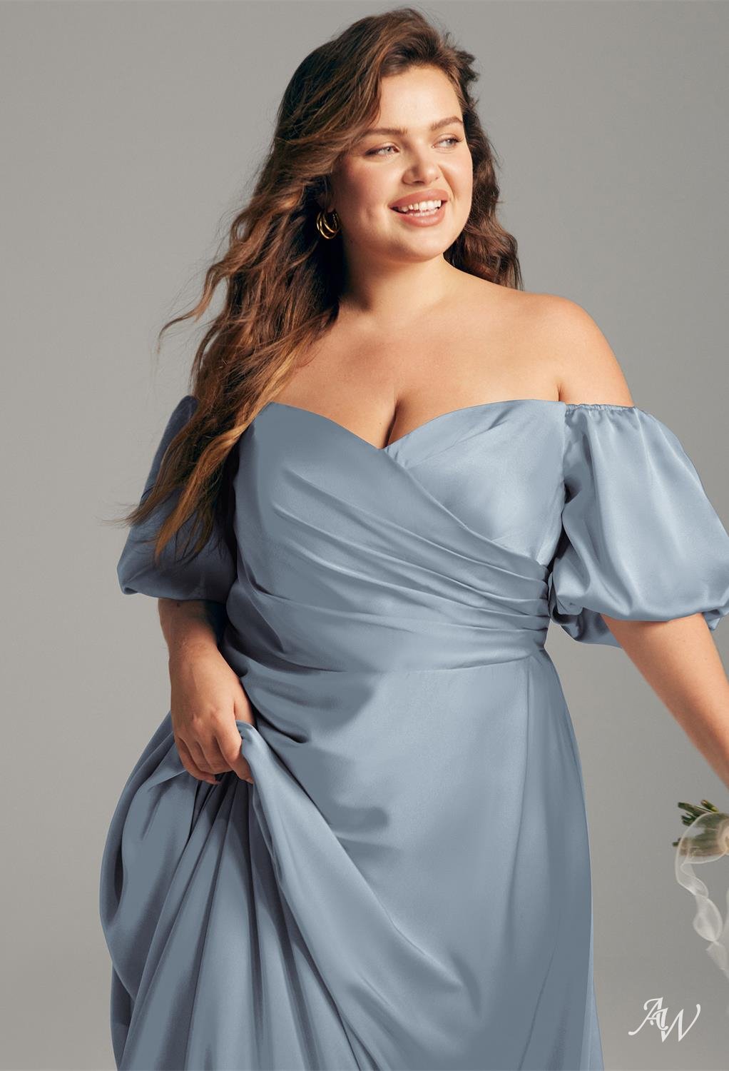 AW Dey Dress, Hunter Green Crystal Satin Satin Charmeuse Floor Length ...