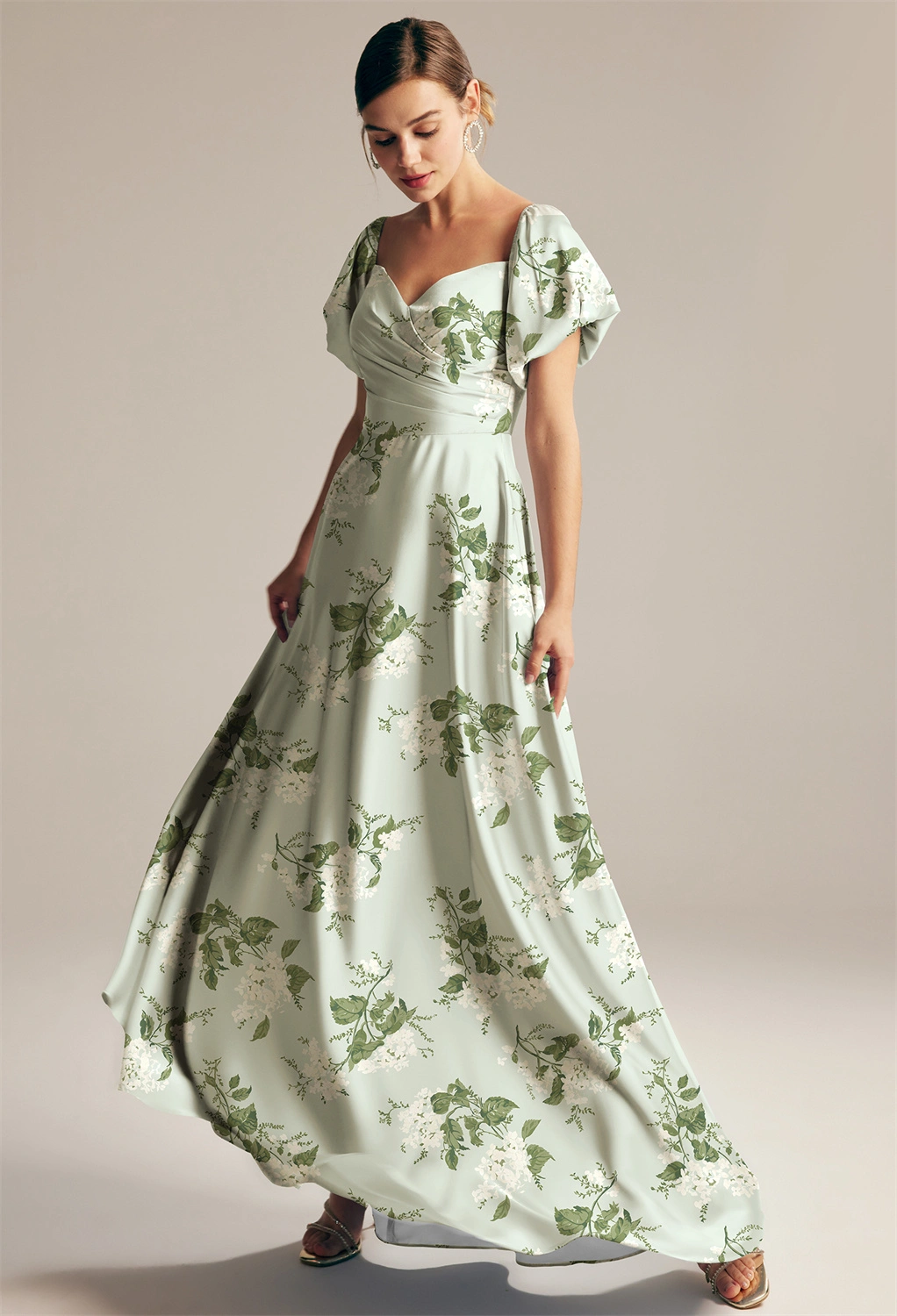 Sage Garden Party, Green Floral Floral Bridesmaid Dresses | AW.Bridal