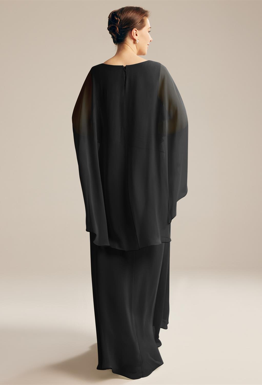 AW Eloise Dress, Biscotti Chiffon Floor Length Bateau Neckline Mother ...