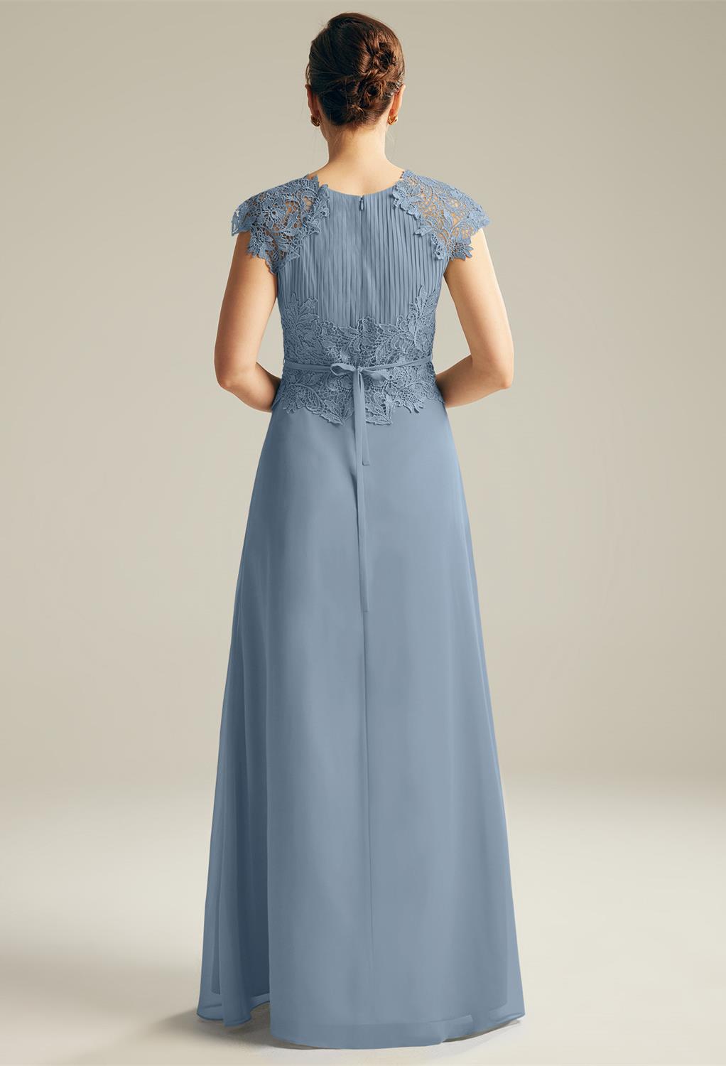 AW Marion Dress, Burgundy Chiffon Floor Length Bateau Neckline Mother ...