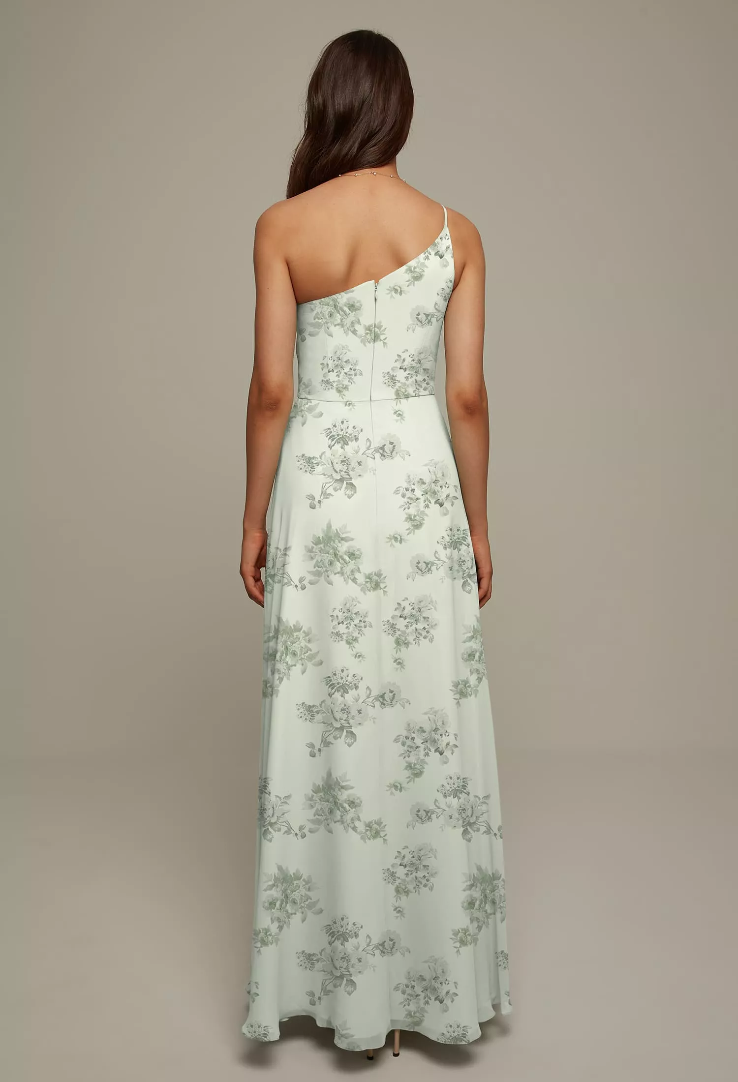 AW Flossie Jumpsuit, Verdant Wilds Chiffon Floor Length V-Neck ...