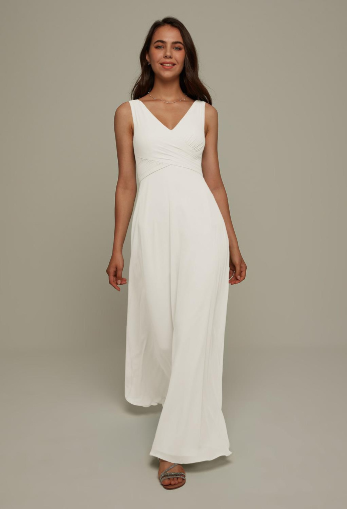 AW Nate Dress, Peach Blossom Breeze Chiffon Floor Length Sweetheart Neckline Bridesmaid Dresses ...