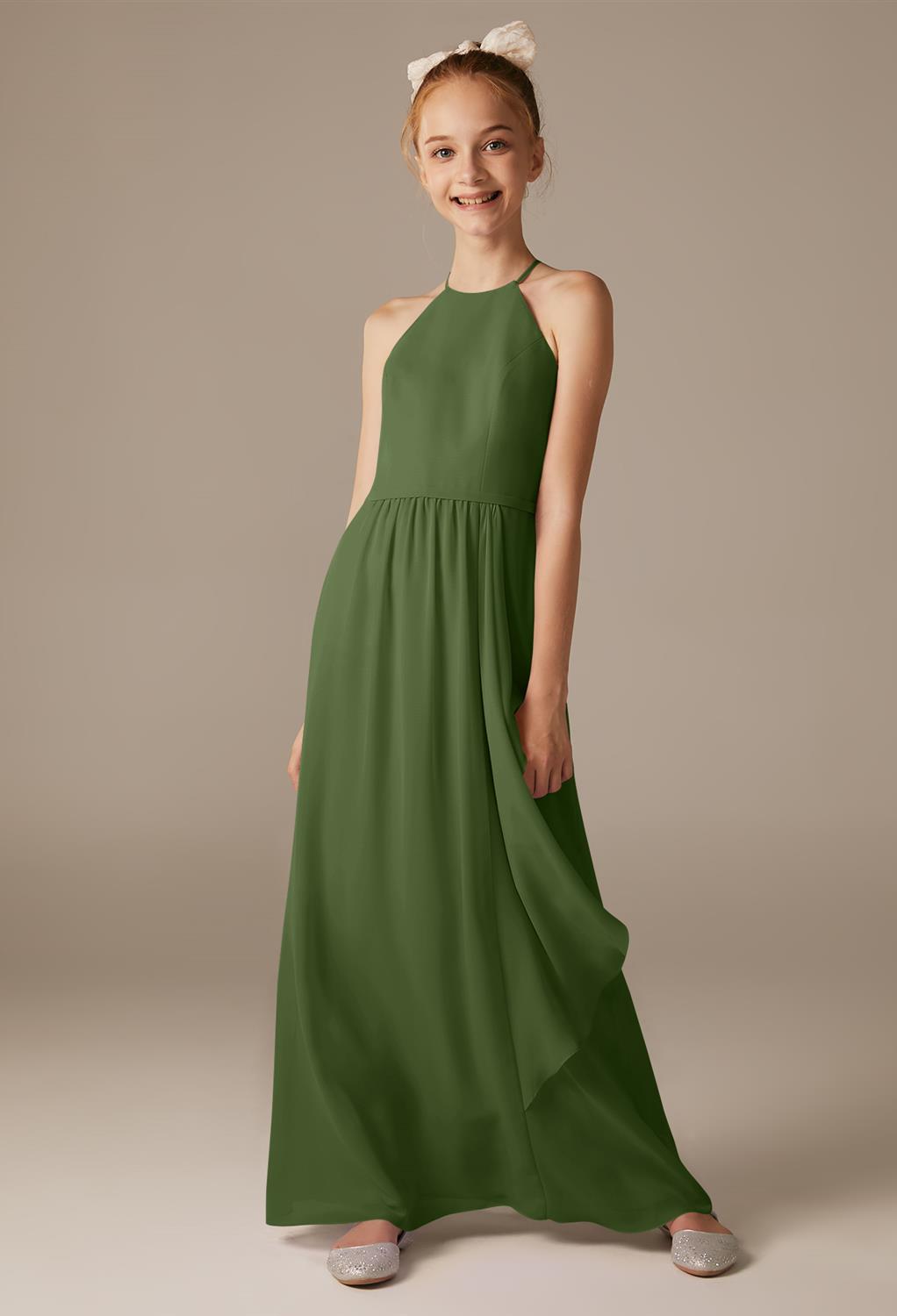 AW Jaydon Dress, Light Dusty Blue Chiffon Floor Length Square Neckline ...