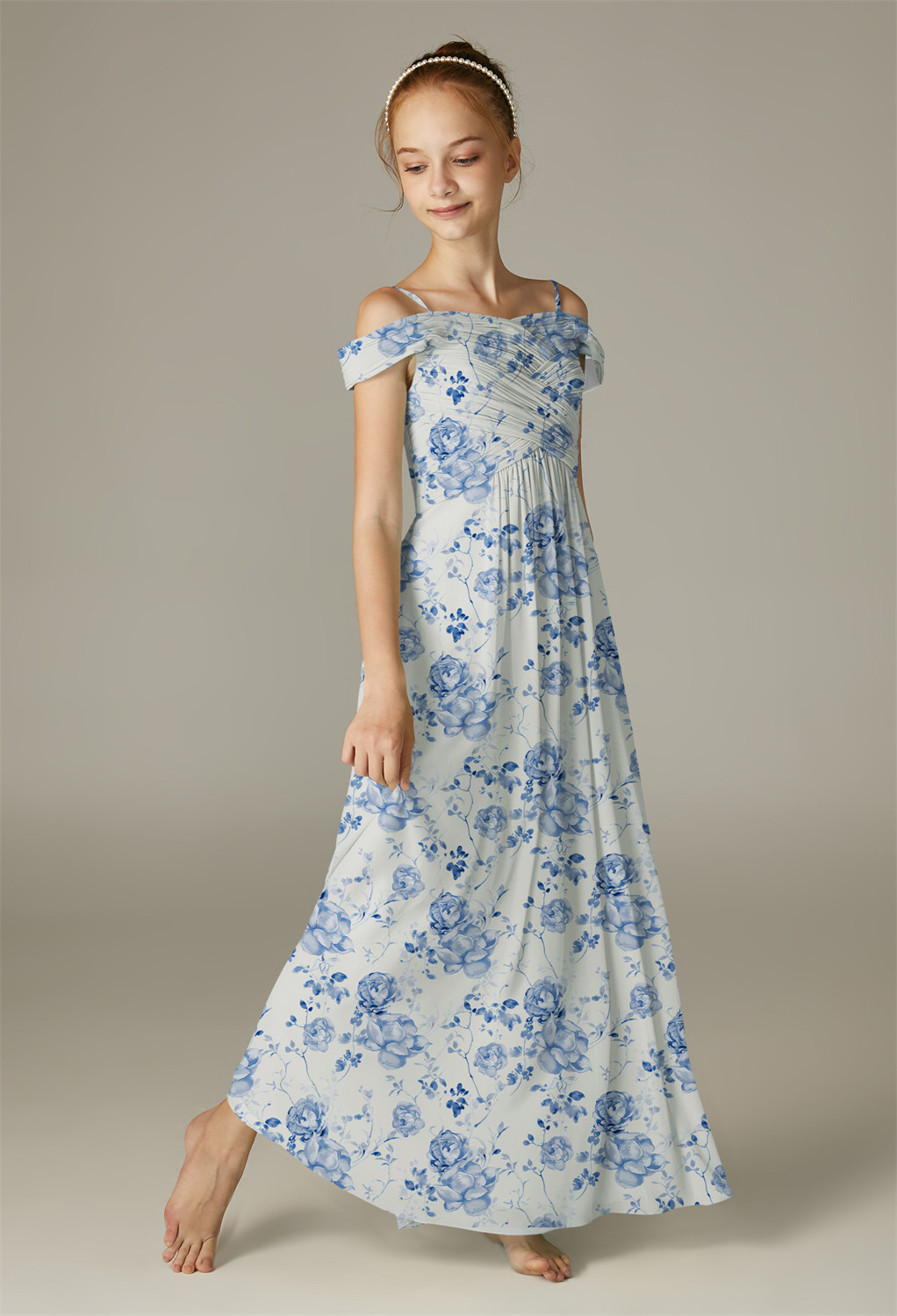 AW Denise Dress, Verdant Wilds Chiffon Ankle Length Sweetheart Neckline ...