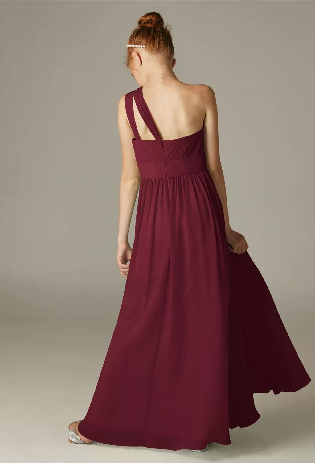 AW Safia Dress, Black Chiffon Floor Length Straight Neckline Bridesmaid ...