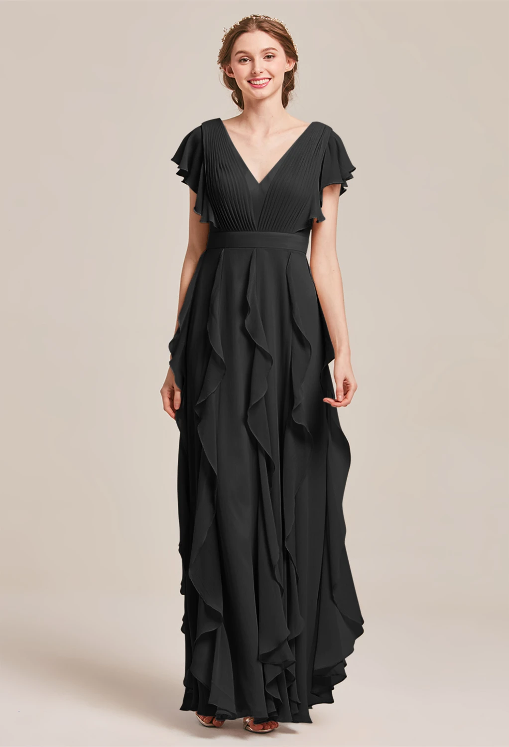 AW Osage Dress, Sage Green Chiffon Hi Lo V-Neck Bridesmaid Dresses | AW ...