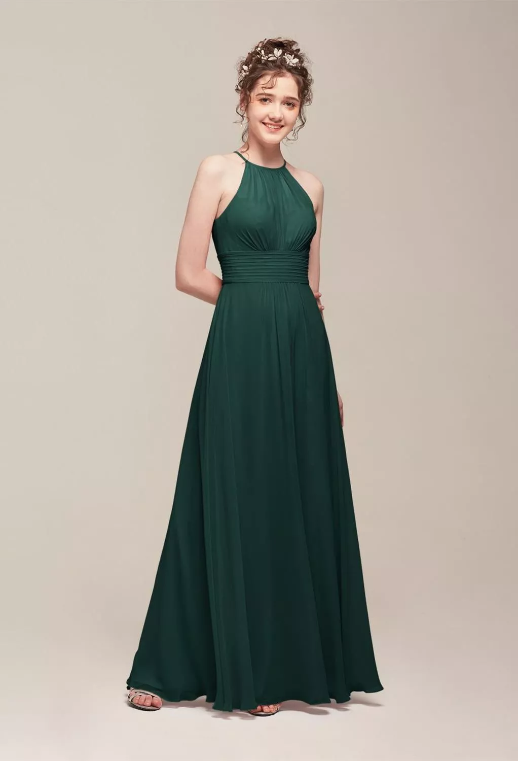 AW Demeter Dress, Ivory Chiffon Floor Length Off the Shoulder ...