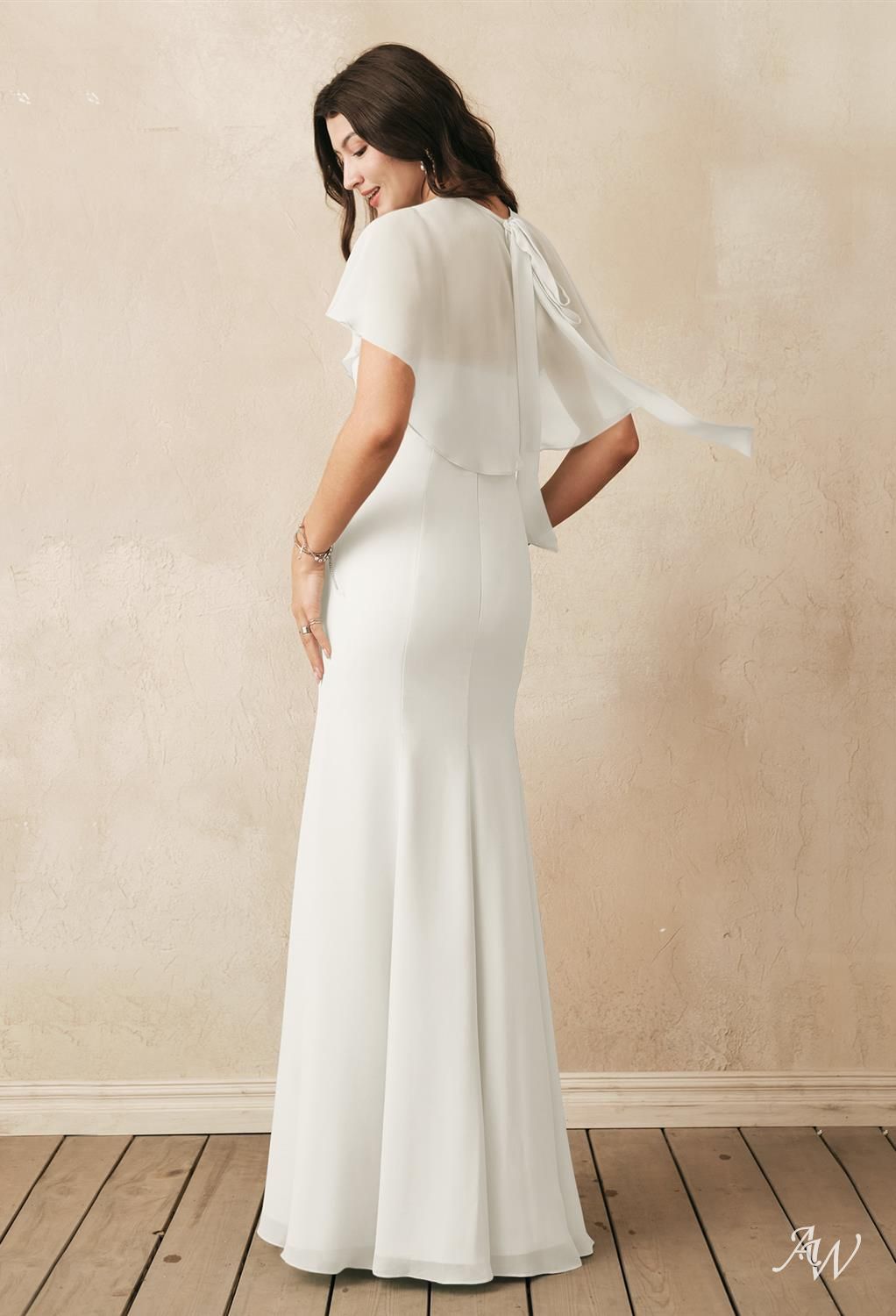 AW Myra Dress, Blue Botanical Floral Chiffon Floor Length Square Neckline Bridesmaid Dresses ...