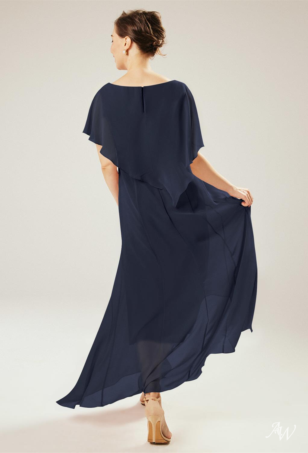 AW Orla Dress, Rust Chiffon Hi Lo Bateau Neckline Mother of the Bride ...