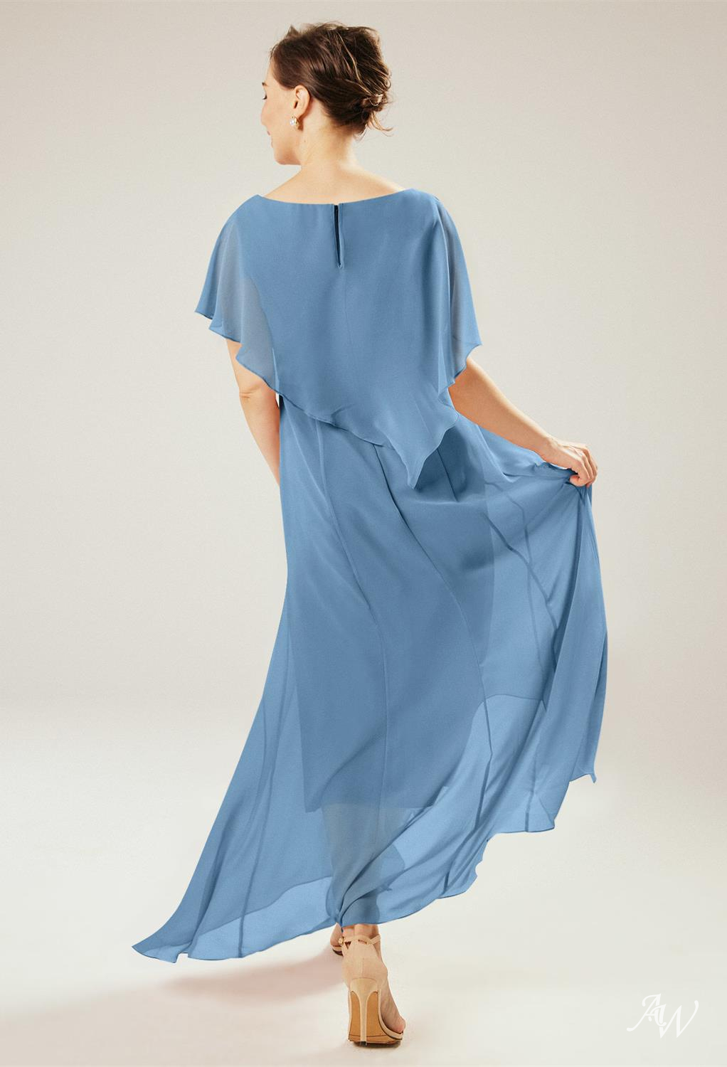 AW Orla Dress, Rust Chiffon Hi Lo Bateau Neckline Mother of the Bride ...