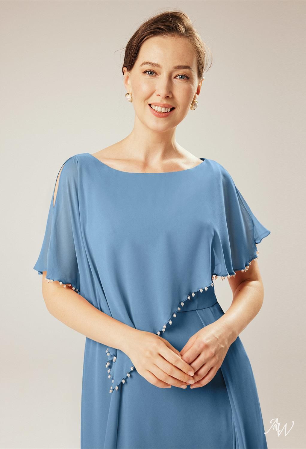 AW Orla Dress, Rust Chiffon Hi Lo Bateau Neckline Mother of the Bride ...