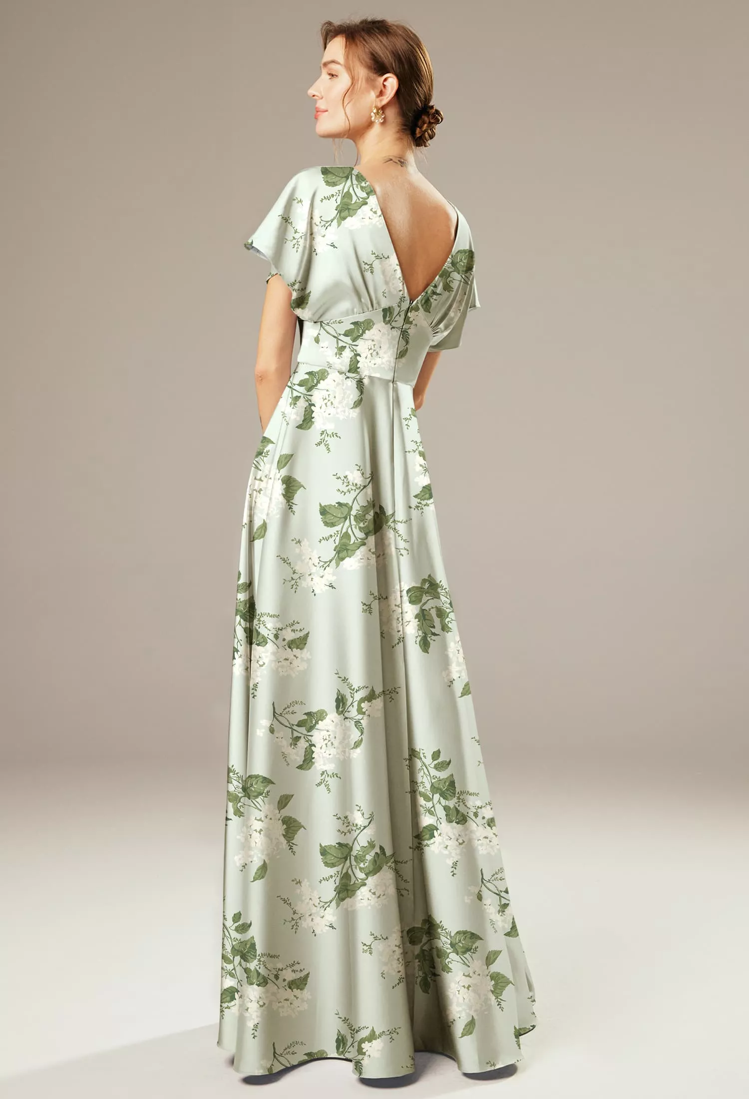 Sage Garden Party, Green Floral Floral Bridesmaid Dresses | AW.Bridal