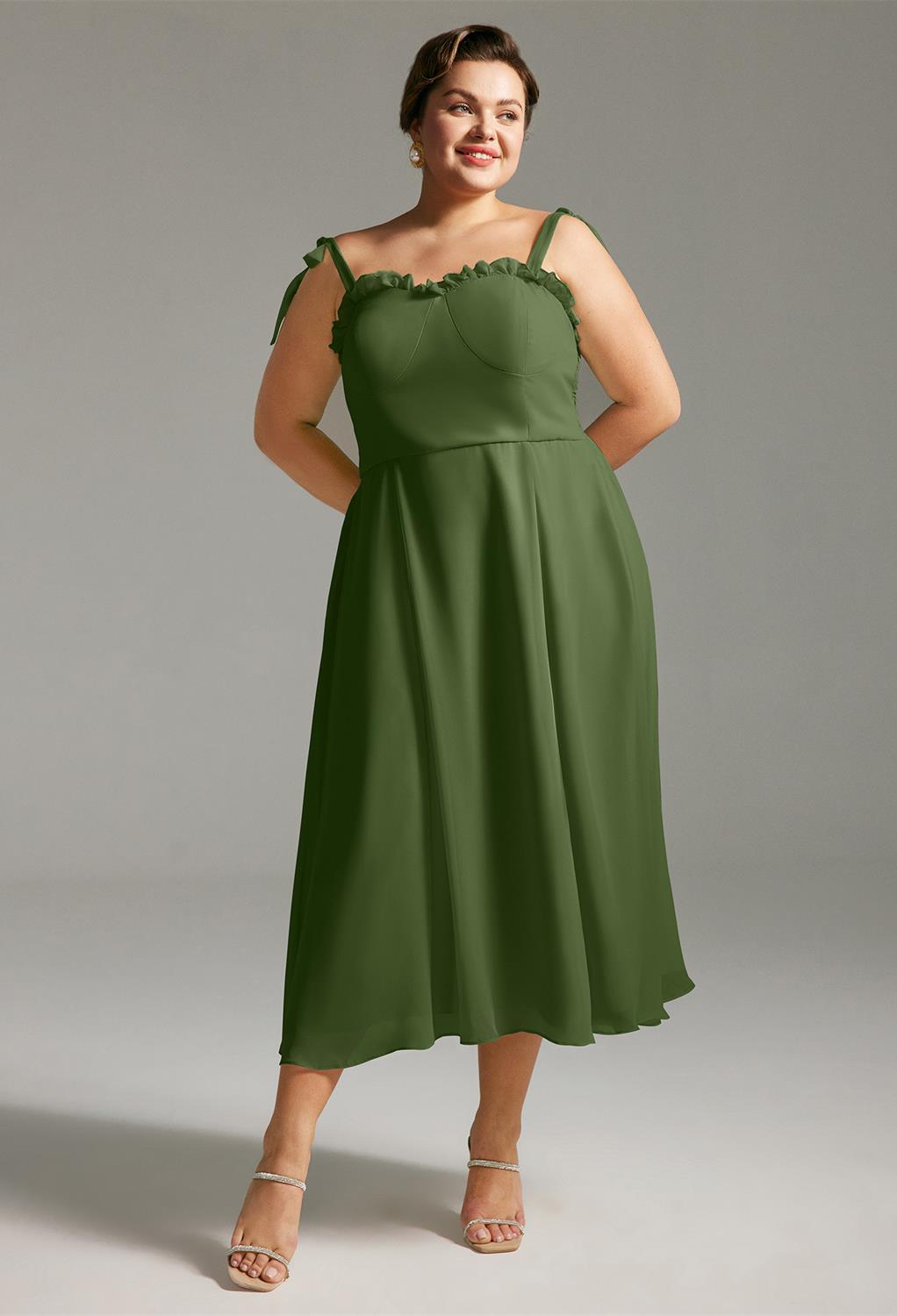 AW Jaydon Dress, Light Dusty Blue Chiffon Floor Length Square Neckline ...