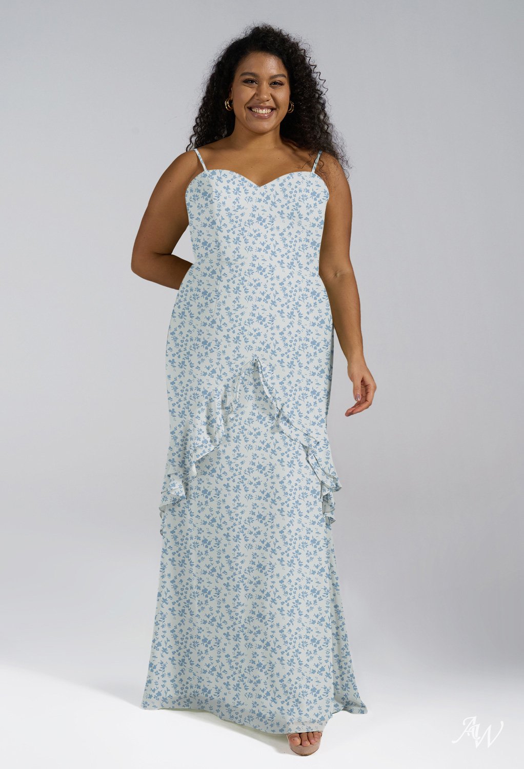 AW Claire Dress, Verdant Wilds Chiffon Floor Length Sweetheart Neckline Bridesmaid Dresses | AW ...