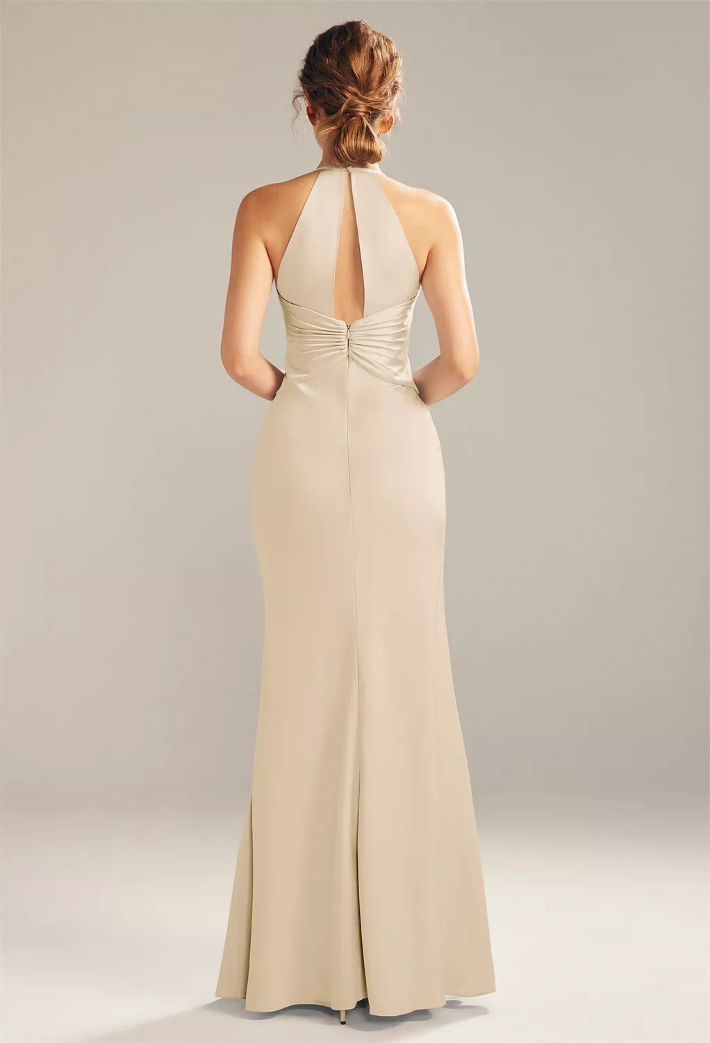 AW Meggie Dress, Baby Blue Crystal Satin Satin Charmeuse Floor Length ...