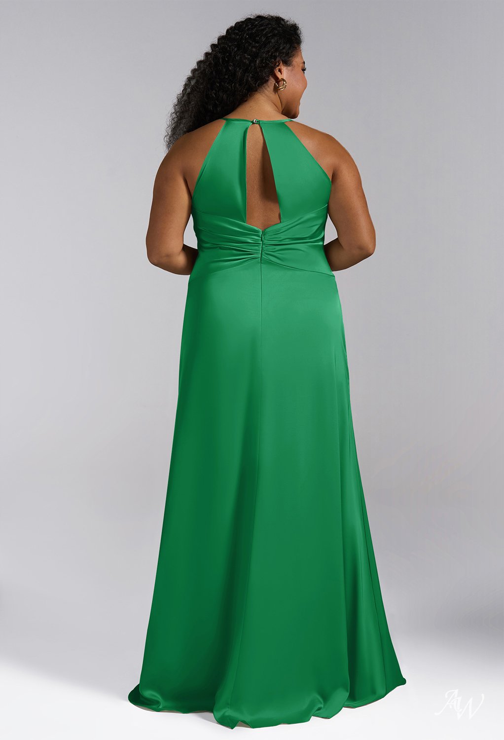 AW Largo Dress, Blushing Peonies Crystal Satin Satin Charmeuse Floor ...