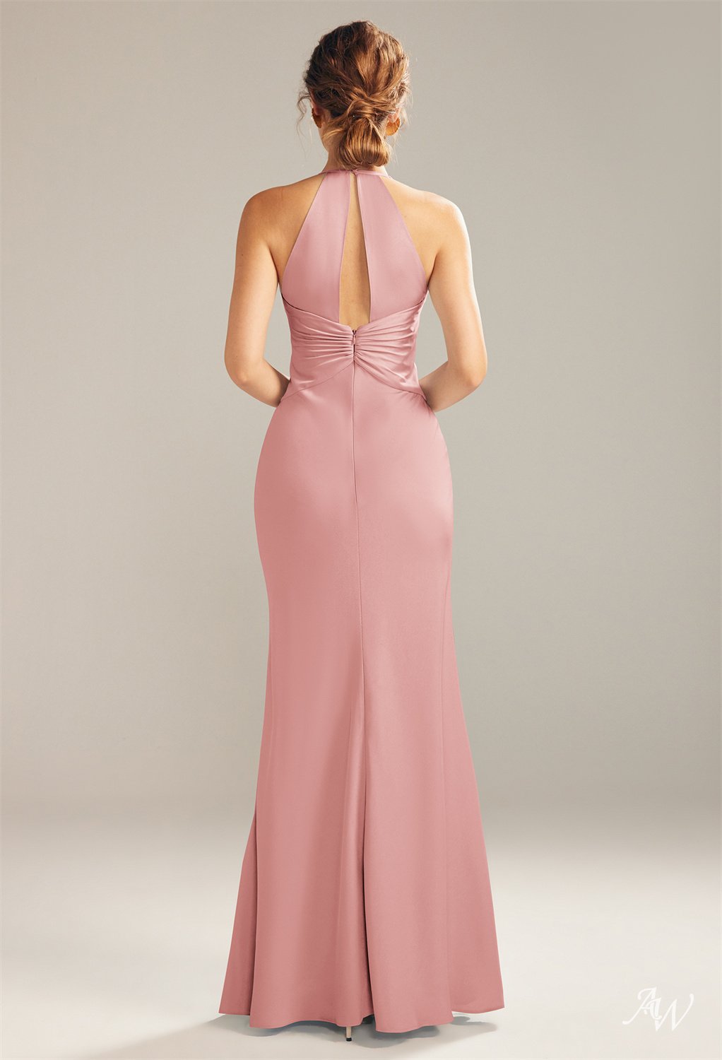 AW Largo Dress, Blushing Peonies Crystal Satin Satin Charmeuse Floor ...