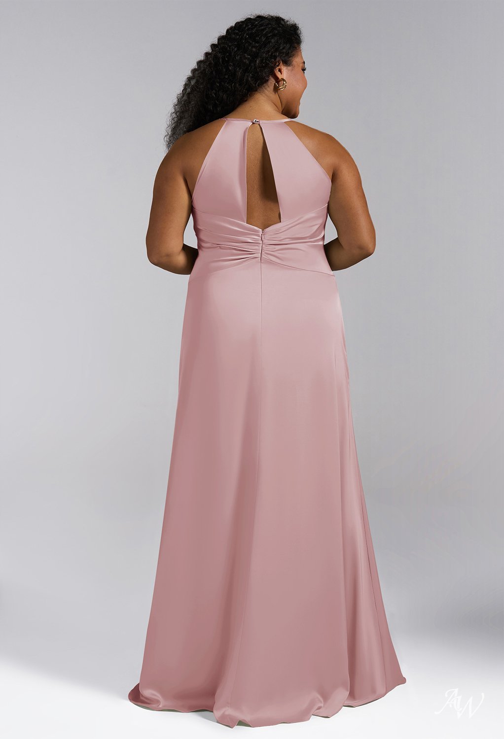 AW Largo Dress, Blushing Peonies Crystal Satin Satin Charmeuse Floor ...