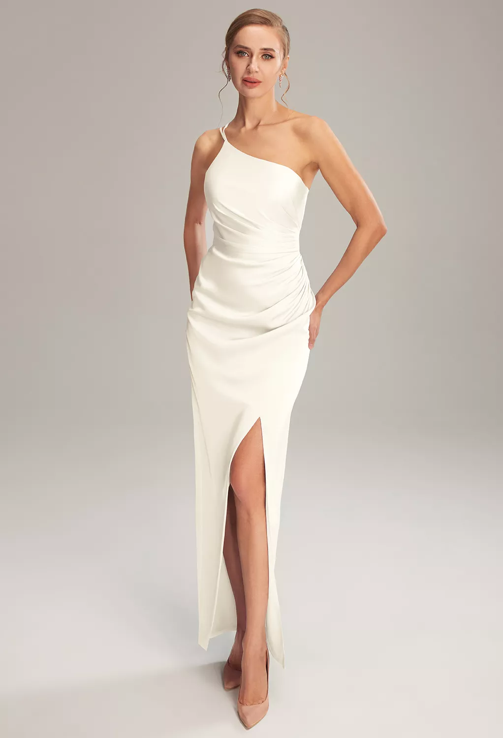 AW Dey Dress, Hunter Green Crystal Satin Satin Charmeuse Floor Length ...