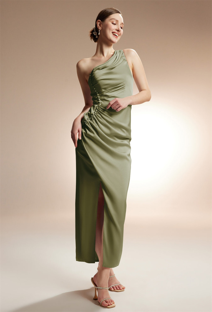 AW Maura Dress, Blushing Peonies Crystal Satin Satin Charmeuse Floor ...