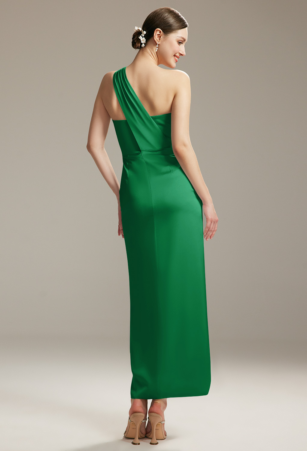 AW Largo Dress, Blushing Peonies Crystal Satin Satin Charmeuse Floor ...