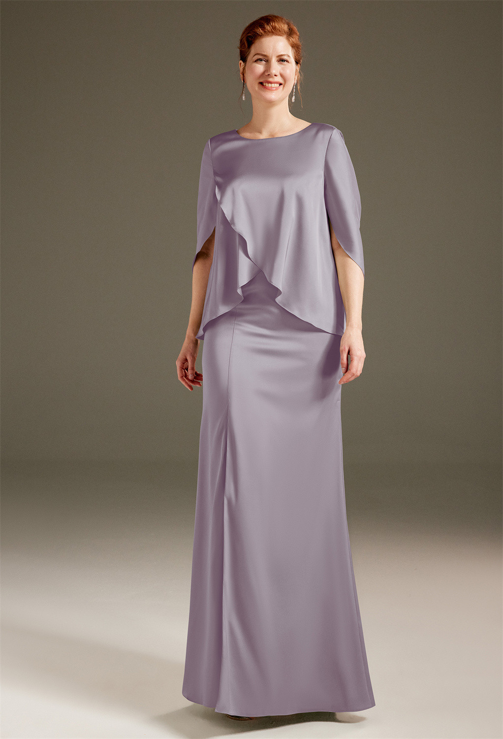 AW Dey Dress, Hunter Green Crystal Satin Satin Charmeuse Floor Length ...