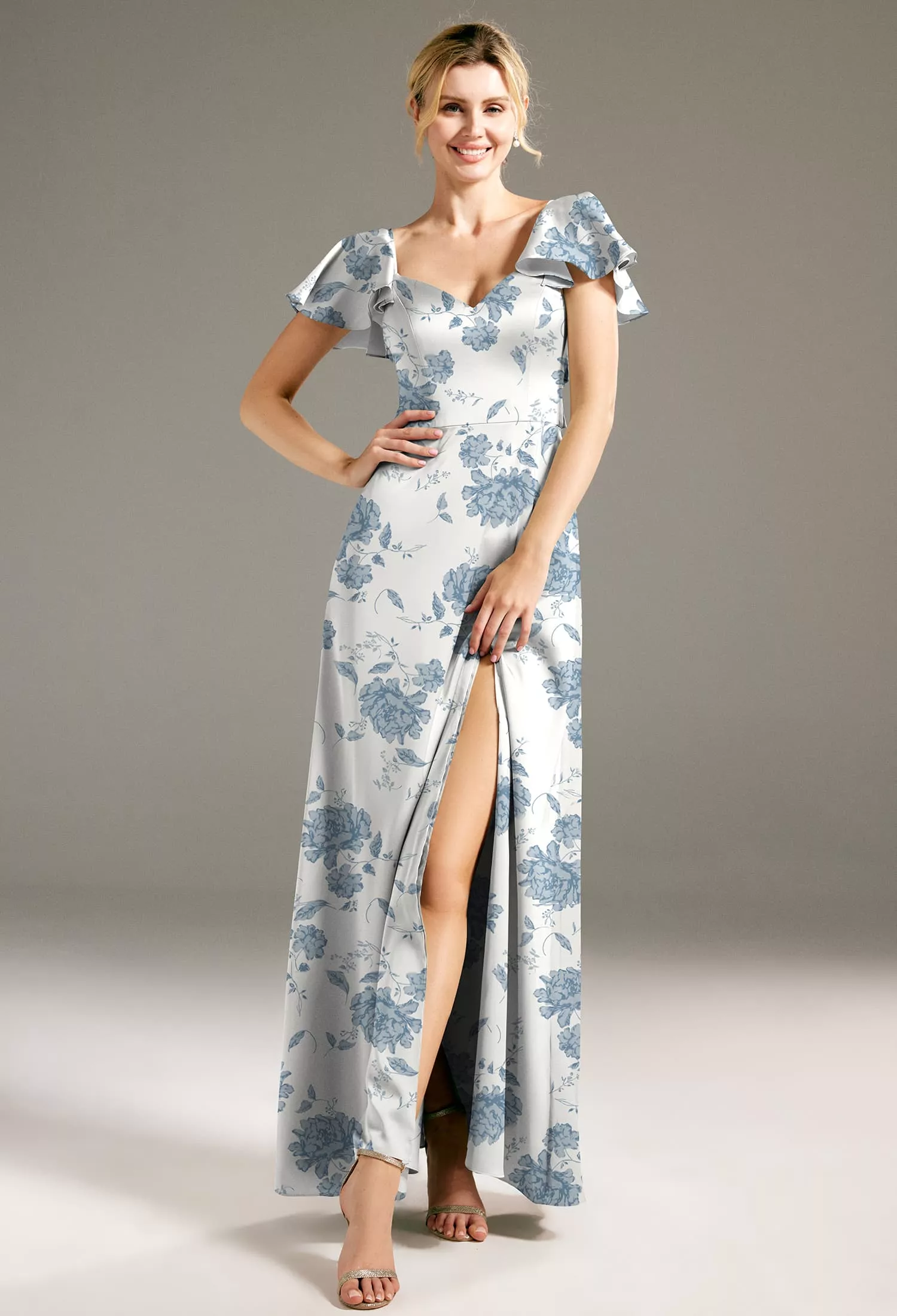 AW Dey Dress, Hunter Green Crystal Satin Satin Charmeuse Floor Length ...