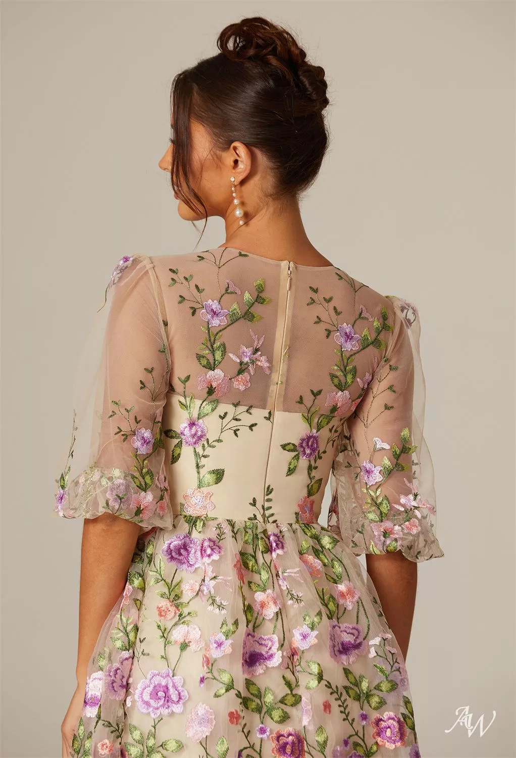 AW Carolyn Dress, Tulle Knee Length Scoop/U-Neck Dresses | AW.Bridal