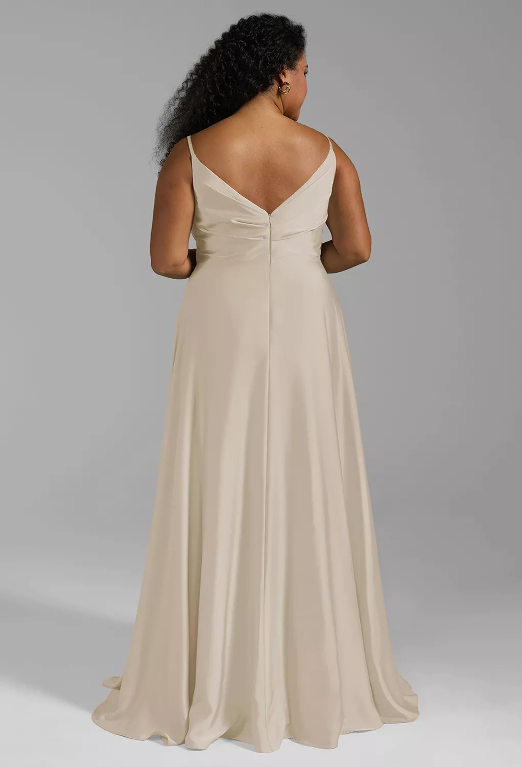 AW Meggie Dress, Baby Blue Crystal Satin Satin Charmeuse Floor Length ...